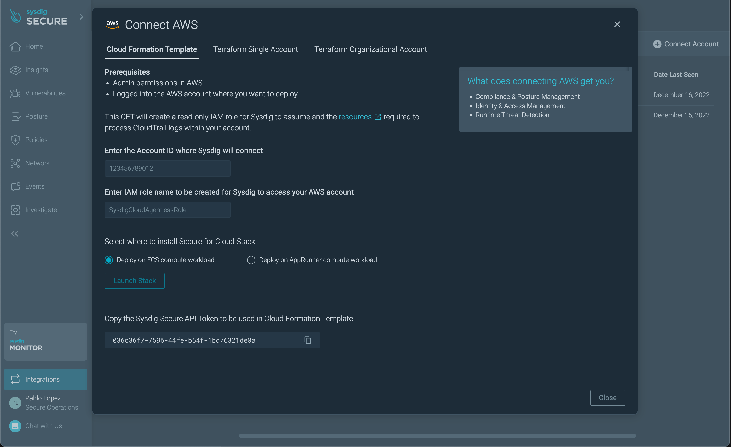 Cloud: CloudFormation-based :: Sysdig Secure for AWS